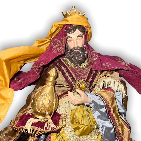 Holiday | 3 Large Vintage Magi Wizard Figurines Three Kings 3 Nativity ...